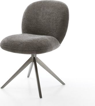 DELIFE Drehstuhl Nube-Flex Boucl&eacute; Soft Schlamm Kreuzgestell breit Graphit 360&deg; drehbar Wippfunktion Taschenfederkern, Esszimmerst&uuml;hle