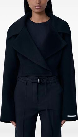 Sportmax notched-lapel cropped jacket - Schwarz