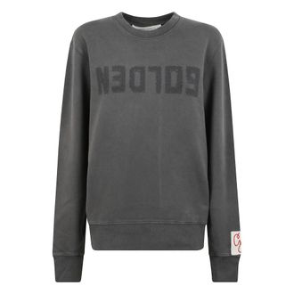 Golden Goose Anthrazitgrauer Sweatshirt mit Goldenem Logo - - Sweatshirts & Hoodies - Herren - Grau - XL