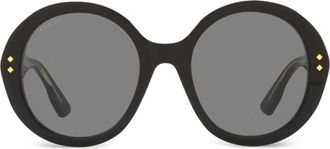 Gucci Sonnenbrille mit rundem Gestell - Schwarz