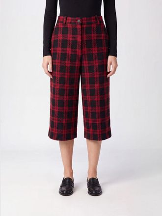 Pinko Short court en laine m&eacute;lang&eacute;e &agrave; carreaux taille haute avec passants