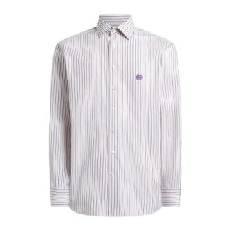 Etro Homme, Chemises, Violet, Taille: XL Chemise en coton ray&eacute;e Roma