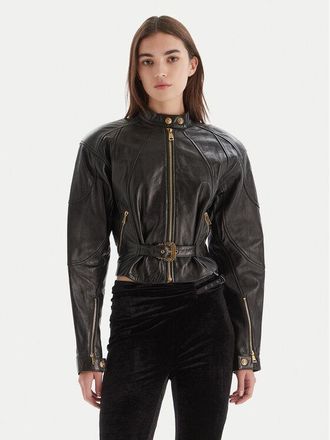 Versace Jeans Couture Lederjacke 79HAVP03 CP021 Schwarz Regular Fit