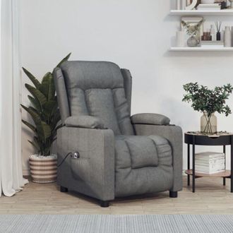 vidaXL Vidaxl - Fauteuil inclinable &eacute;lectrique Gris fonc&eacute; Tissu