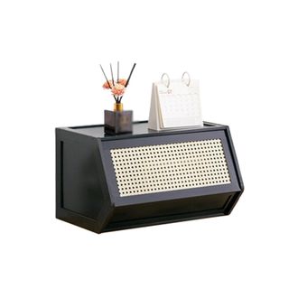 Generic Stapelbarer Bambusschrank for Selberbauen mit Klappt&uuml;r, Moderne Sammlervitrine mit Staubschutzplatte, Robustes ABS-Kunststoffm&ouml;bel, for Flur, Wohnzimm