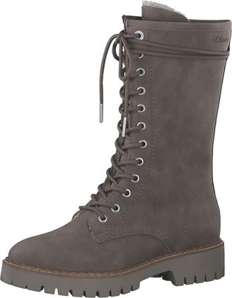 s.Oliver Damen Schnürstiefel ohne Absatz Winter Vegan, Braun (Taupe), 40 EU