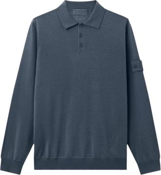 Stone Island Homme, Tops, Bleu, Taille: XL Ghost Long Sleeve Polo