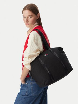 Tommy Jeans Handtasche Tjw Ess Daily Tote AW0AW19039 Schwarz