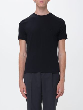 Giorgio Armani T-shirt &agrave; col ras du cou en coton avec monogramme ton sur ton