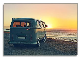 Wallario selbstklebendes Poster - Roadtrip am Meer, Aufkleber in Premiumqualit&auml;t, Klebefolie Gr&ouml;&szlig;e: 70 x 100 cm (Riesenposter)