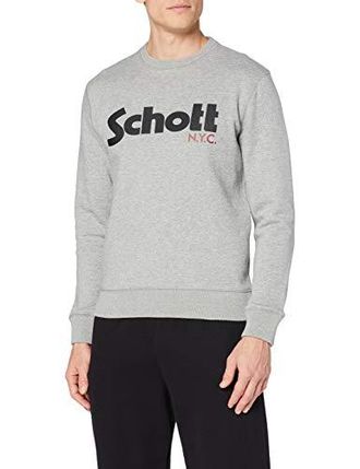 Schott NYC Swcrew Sweatshirt Homme, Gris (Heat.Grey), XL