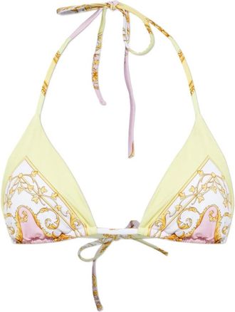 Versace Femme, Maillots de bain, Rose, Taille: 40 FR Haut de bikini triangle imprim&eacute;