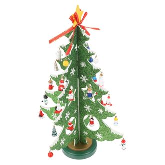 OSALADI Mini-Weihnachtsbaum Holz Dekoration Miniatur-Weihnachtsbaum Schmuck f&uuml;r Zuhause Baummodell Ornament