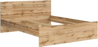 PEGANE Lit adule 2 places 160x200 cm,coloris Ch&ecirc;ne wotan - Longueur 204,5 x Profondeur 165 x Hauteur 85,5cm