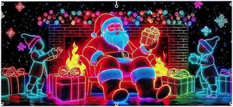 Generico Weihnachtsabdeckung f&uuml;r Garagentor, gro&szlig;e LED-Dekoration f&uuml;r den Au&szlig;enbereich, wasserdicht, Abdeckung f&uuml;r Garagentor, Veranda, Dekoration f&uuml;r Haus, Ga