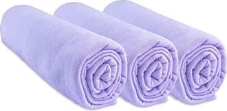 Easy dort Lot de 3 Draps housse Coton pour lit Bébé 60x120 - 8 coloris disponibles (Parme)