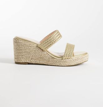 Raid Callen - Espadrilles-Sandalen in Gold mit Keilabsatz