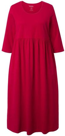 Ulla Popken Maxikleid Jersey-Maxikleid A-Linie Rundhals 3/4-Arm Taschen