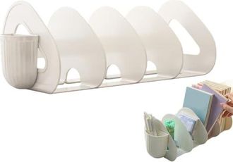 Generic Porte-fichiers vertical | Trieur de fichiers avec porte-stylo, gain de place, dossier à 4 sections, support de rangement multifonction pour fichiers, 