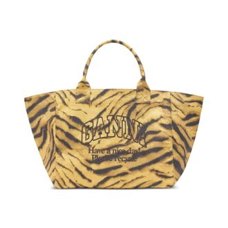 Ganni Femme, Sacs, Multicolore, Taille: ONE Size Sac à motif tigre et logo