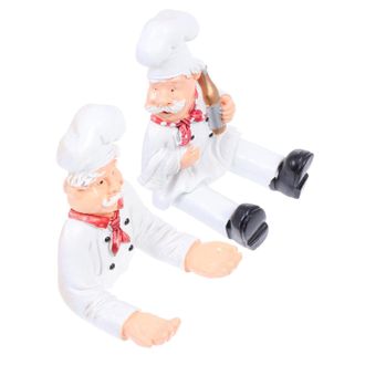 BESPORTBLE 2 St&uuml;ck Wandregale mit Cartoon Kochmotiv Stabiles Formstabiles Aufbewahrungsregal aus Harz Wandmontiertes K&uuml;chen und Badregal Leicht zu Reinigen Prakt