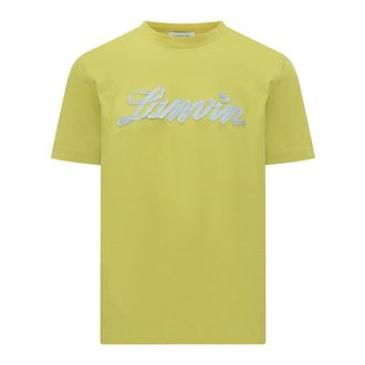 Lanvin Besticktes Baumwoll-T-Shirt - - Tops - Herren - Gelb - M
