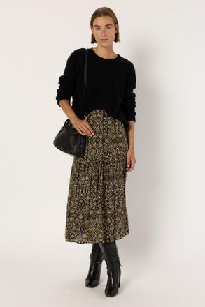 Gerard Darel Jupe &eacute;vas&eacute;e imprim&eacute;e - BILLIE - Kaki moyen