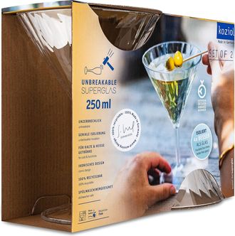 Koziol Superglas, 250 ml, CLUB Nr. 12, 2 St&uuml;ck