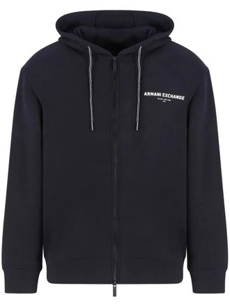 A|X Armani Exchange hoodie &agrave; fermeture zipp&eacute;e - Bleu