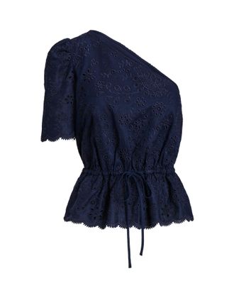 Ralph Lauren ONE-SHOULDER EYELET LINEN TOP