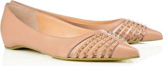 Generic Ballerines &agrave; Bout Pointu et Rivets pour Femme, Chaussures Plates Confortables en Cuir &agrave; Enfiler, Chaussures &eacute;l&eacute;gantes pour Soir&eacute;es, F&ecirc;tes et Bureau,Nu