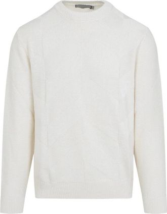 Canali Homme, Pulls, Blanc, Taille: L Pull ras du cou