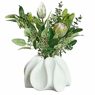 Loberon Vase d&eacute;coratif Dollon, Blanc Vieilli