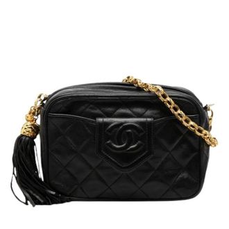 Chanel Sac bandouli&egrave;re en agneau matelass&eacute; Pre-owned - Femme - Pre-owned - Noir - Taille: ONE Size