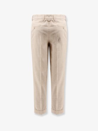 HUGO BOSS Mens Trousers Peet Pleat Corduroy Beige Cotton