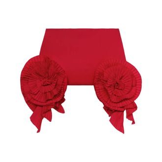 Blumarine Kurzer Taffeta-Rock mit 3D-Rosen - - Skirts - Damen - Rot - XS