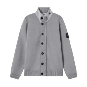 Stone Island Pullover mit Filzbesatz - - Knitwear - Herren - Grau - XL