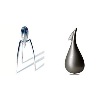 Alessi PSJS - Juicy Salif - Presse-Agrumes en Fonte dAluminium Brillant Pieds en PA & Gch02 Apostrophe &Eacute;pluche-oranges en Acier Inoxydable 18/10 Satin&eacute;
