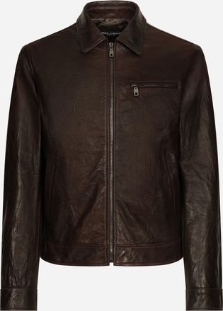 Dolce & Gabbana Lederjacke - Mann Mäntel Und Jacken Braun 48