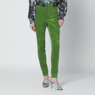 Gucci Green stretch velvet leggings