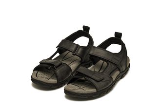Geox Sandale GEOX, Herren, Gr. 41, schwarz, Synthetik, Basic, Schuhe Sandale, Sommerschuh, Klettschuh, Sandale mit atmungsaktiver Spezial Membrane