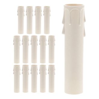 BESPORTBLE Sewroro 15 St&uuml;ck Tropfschutz Kerzenh&uuml;llen aus Kunststoff 30X100mm Wei&szlig;e Kerzenfassungsabdeckungen f&uuml;r Vintage Kronleuchter Schutz vor Wachstropfen Kom