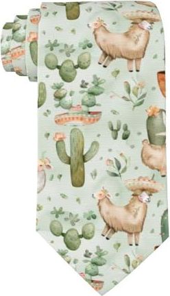 Generic Lamas Aquarelle Cactus Cravatte Élégante Cravates Classique Cravate Pour Bureau Mariage Accessoires