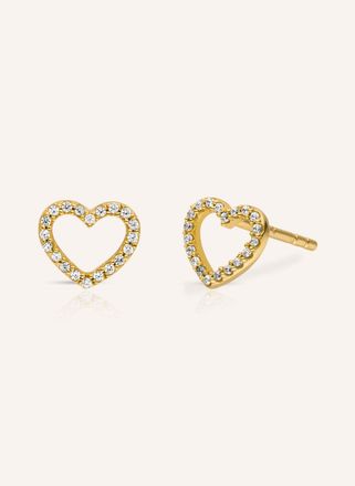 VEYNOU Veynou Ohrstecker Herz Aus 14 Karat Gelbgold Und Diamanten gold