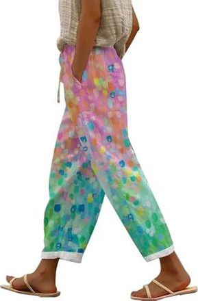 Generic Pantalon cargo grande taille pour femme, coupe d&eacute;contract&eacute;e, pantalon en jean pour femme, pantalon pour invit&eacute;es de mariage, jeans taille haute en vel