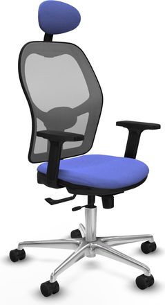 Piqueras y Crespo B&uuml;rostuhl mit 2D-Armen, h&ouml;henverstellbare Lendenwirbelst&uuml;tze und festes Kopfteil, ausgestattet mit Syncro/Traslack und injiziertem Schaumstoff, Grau/H