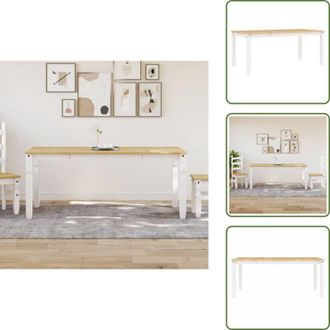 vidaXL Esstisch Corona Wei&szlig; 180x90x75 cm Massivholz Kiefer - Esstisch - Holzm&ouml;bel - K&uuml;chenm&ouml;bel - Esszimmertisch - Kiefernholz