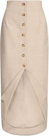 A.W.A.K.E. Jupe midi tailleur invers&eacute;e en laine m&eacute;lang&eacute;e