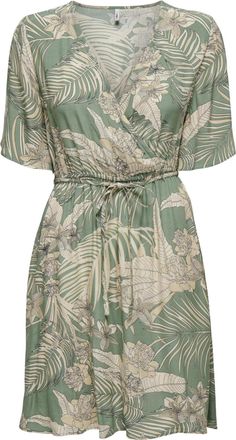 Only Damen Onlpalina Life 2/4 Wrap Dress Ptm Wickelkleid, Gr&uuml;n, XS EU