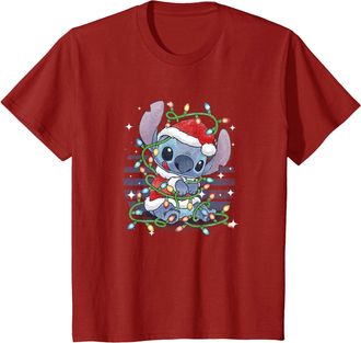 Disney Lilo & Stitch Weihnachten Tangled Lights Portrait T-Shirt